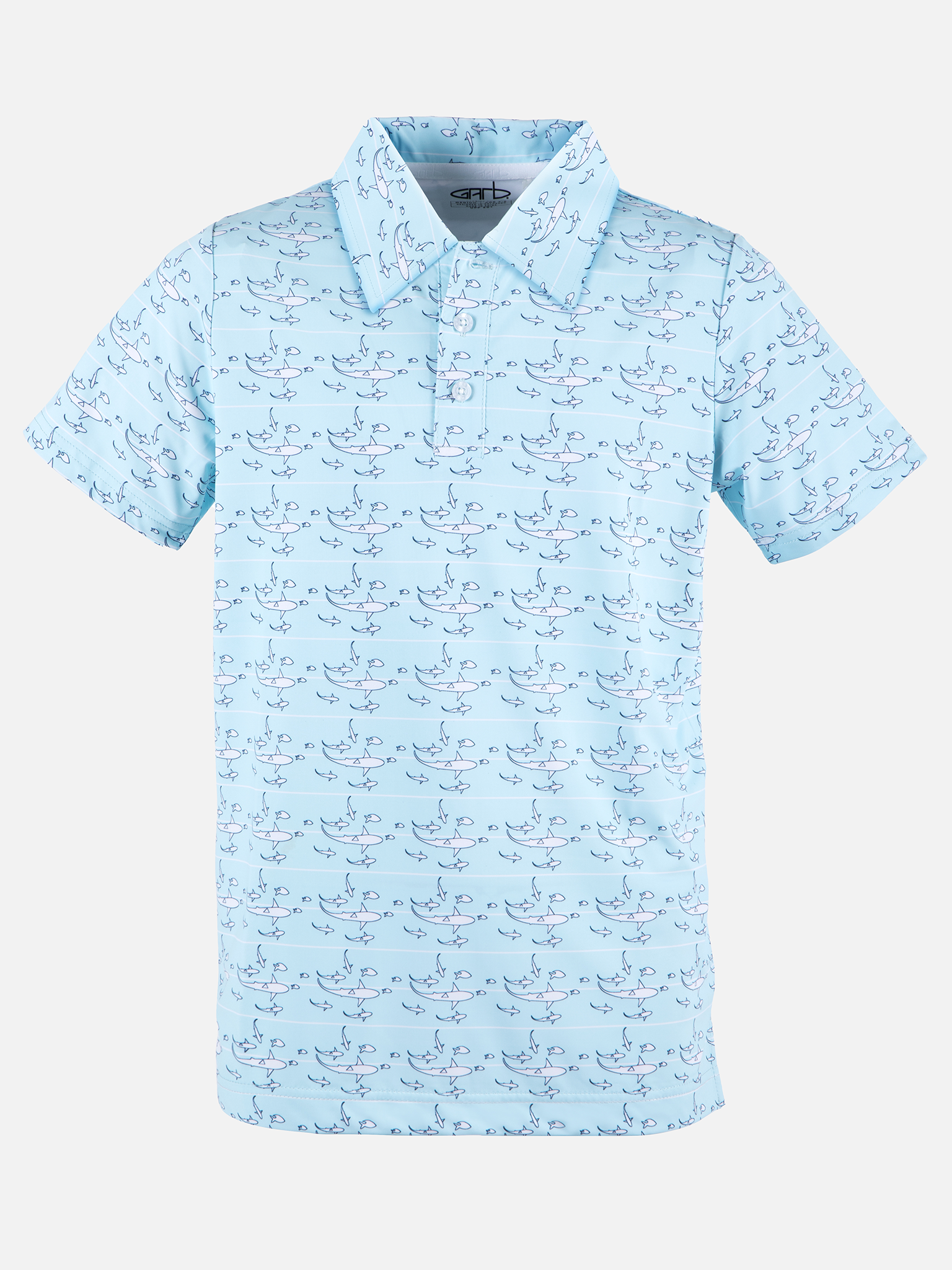 Bruce Youth Boys' Shark Print Performance Polo – Garb